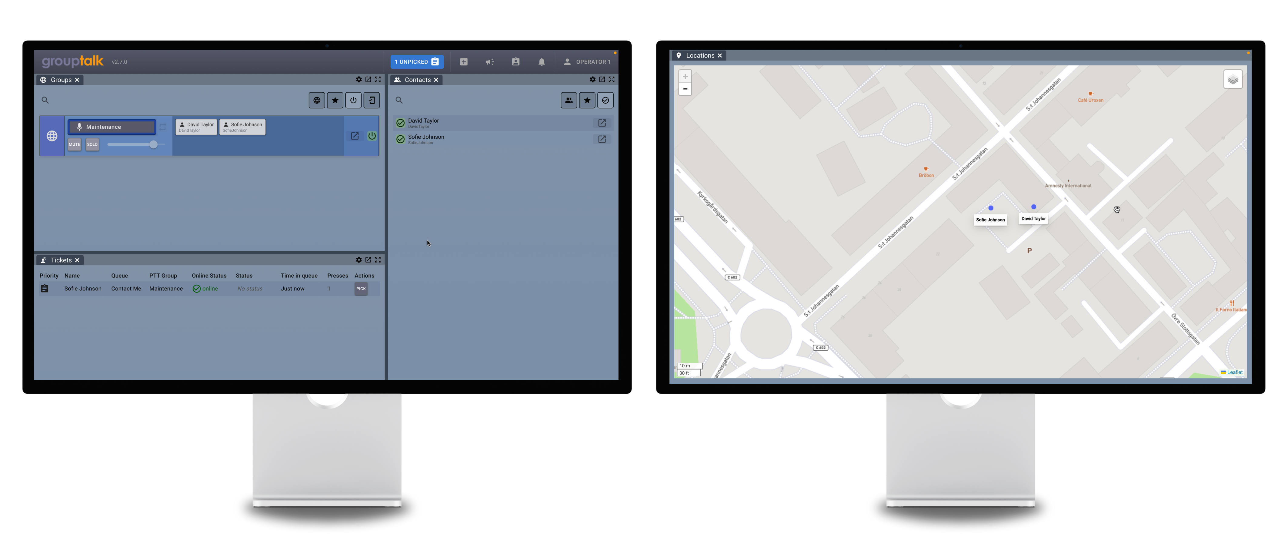 Pop out window in command and control solution
