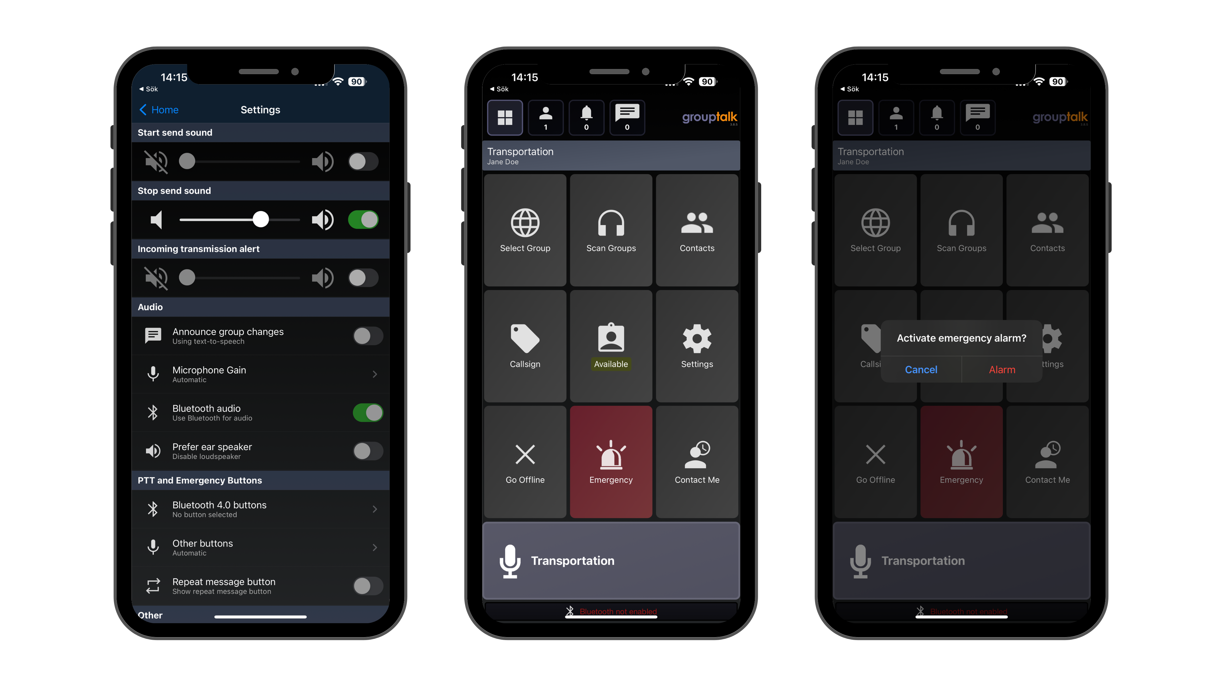 GroupTalk app - Group communication through Push-To-Talk